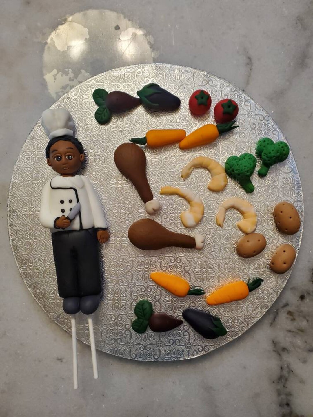 Chef Fondant Cake Topper - Etsy