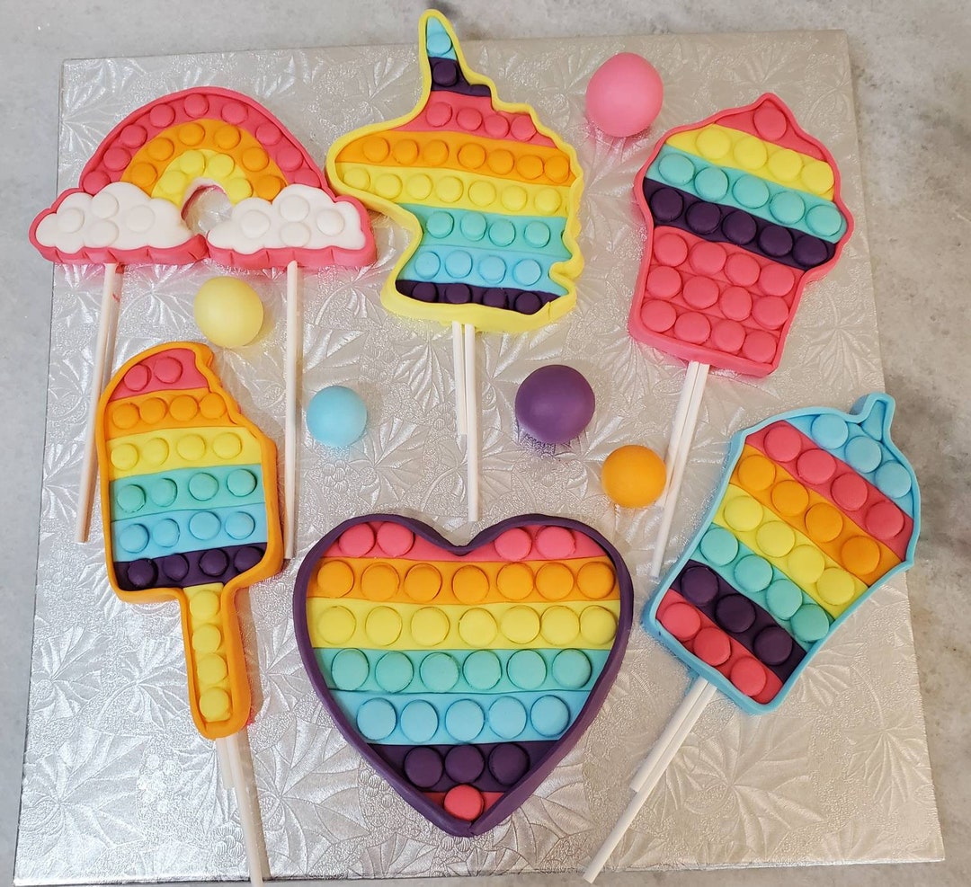 Pop It Fondant Cake Topper - Etsy