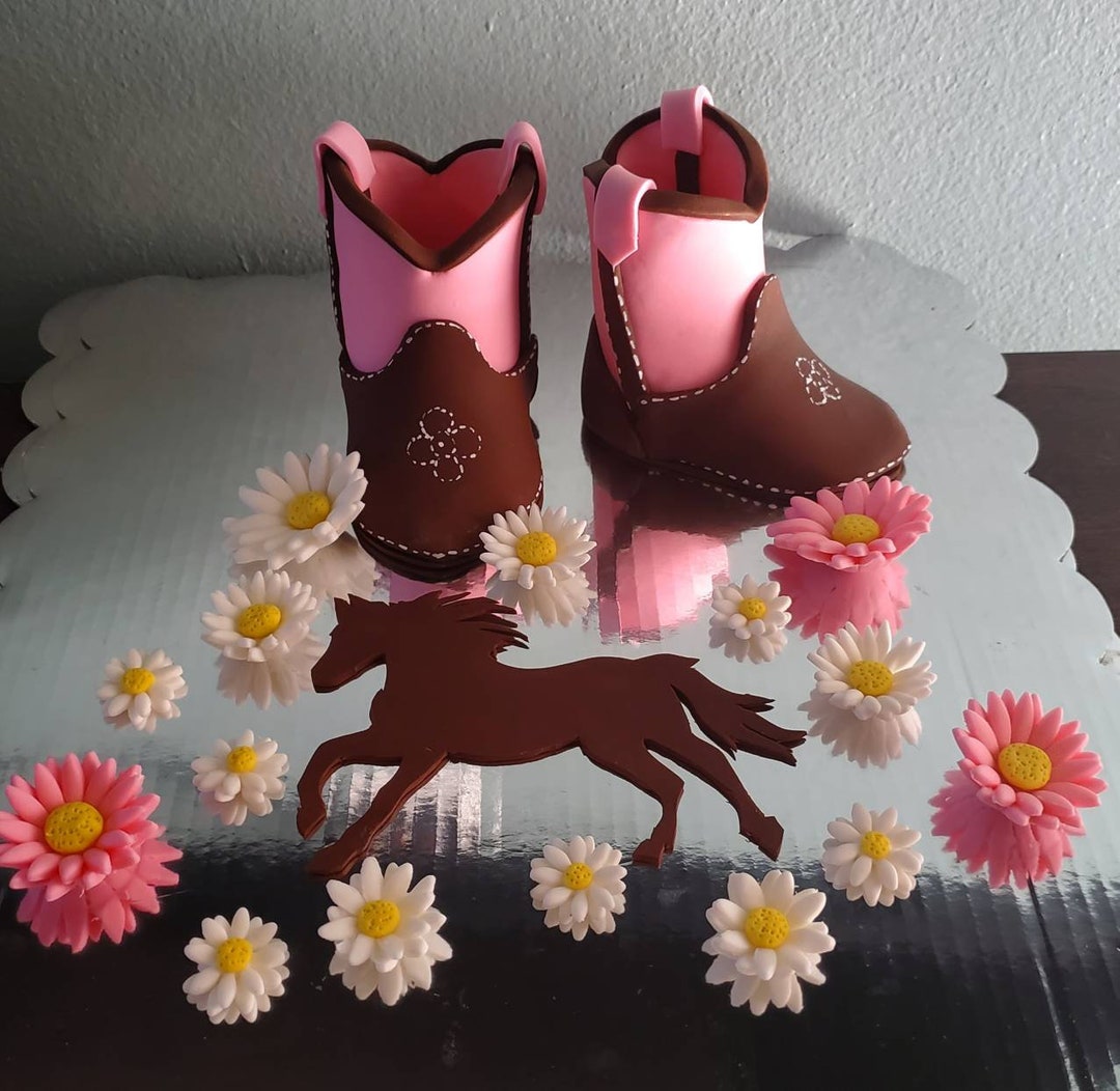 Vaquera, Botas Fondant Cake Topper - Etsy