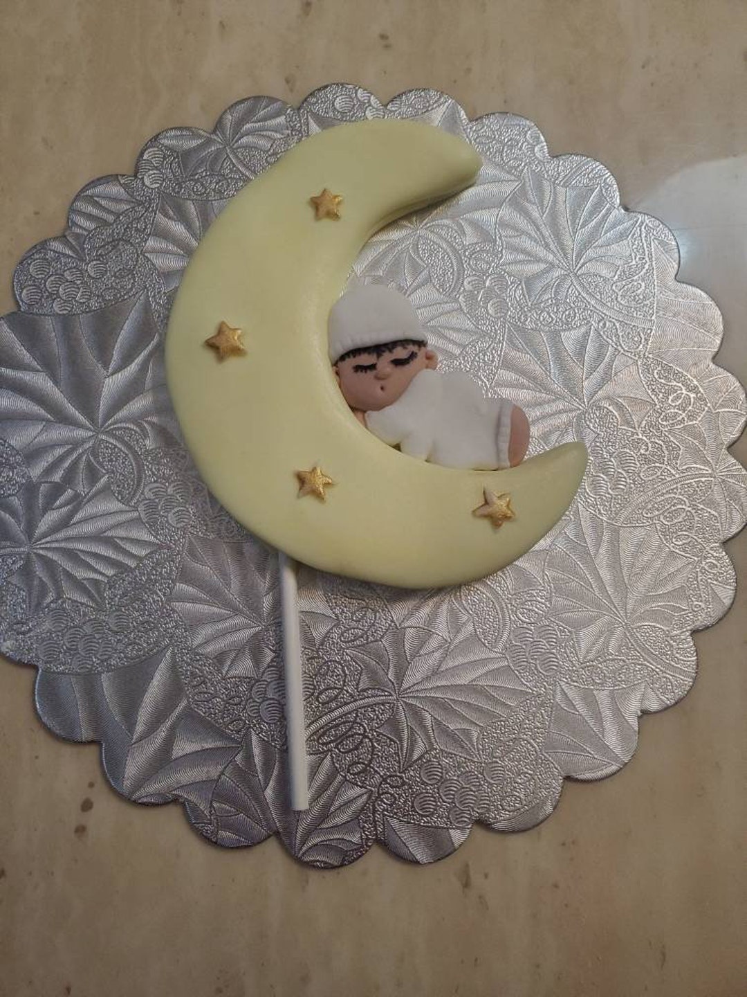 Moon Baby Fondant Cake Topper, Baby Shower Cake - Etsy