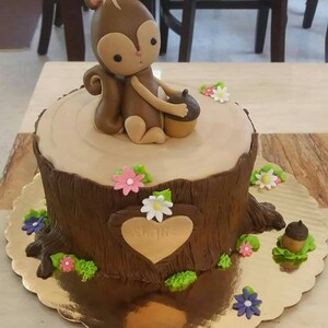 Squirrel Cake Topper, Woodland Animal Topper, Woodland Animal Cake ...