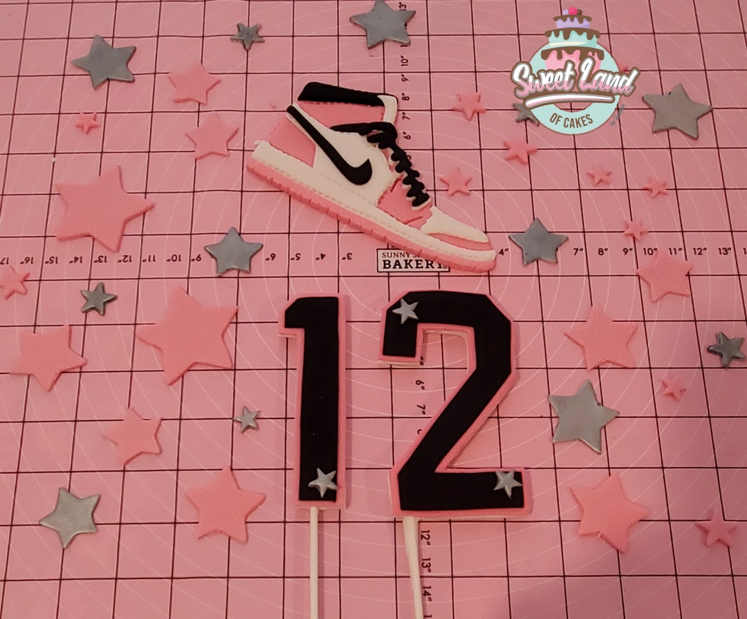 Sneaker Shoes Cake Topper, Birthday Topper Cake Fondant - Etsy