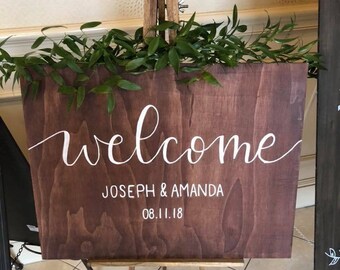 Wooden welcome sign | Etsy