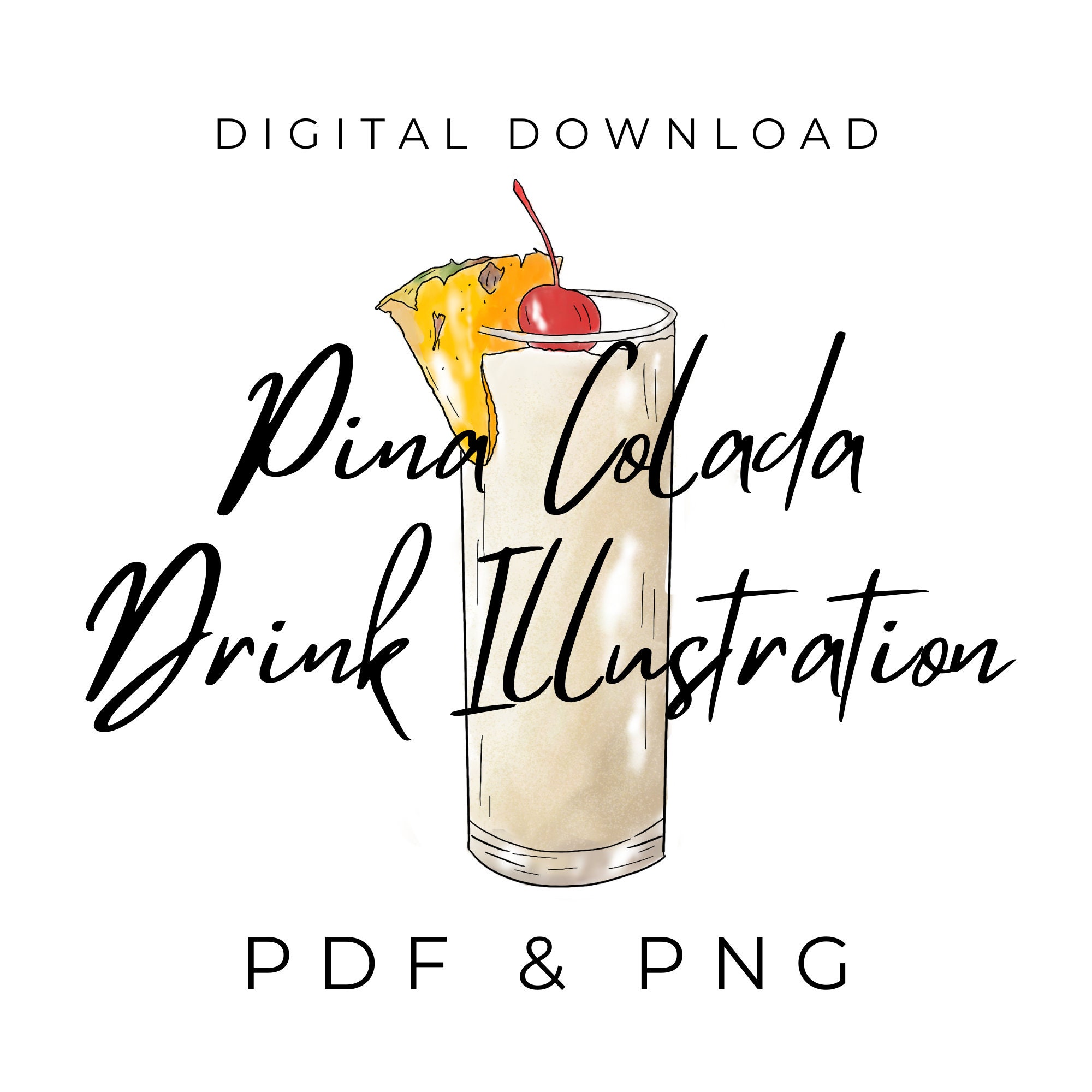 Pina Colada Drink Digital Download, Wedding Drink, Wedding Bar Sign ...