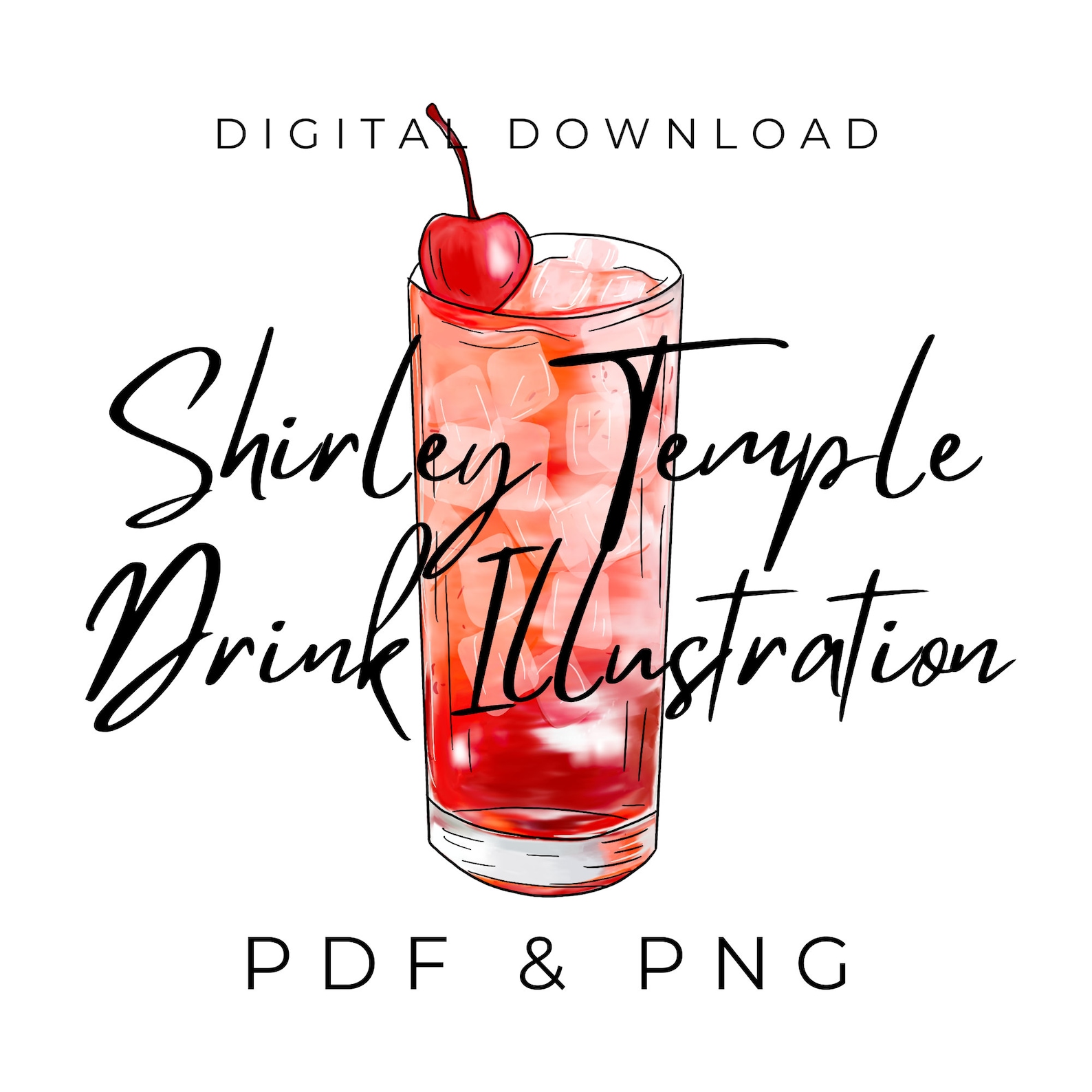 Shirley Temple Drink Digital Download Wedding Drink Wedding Bar Sign