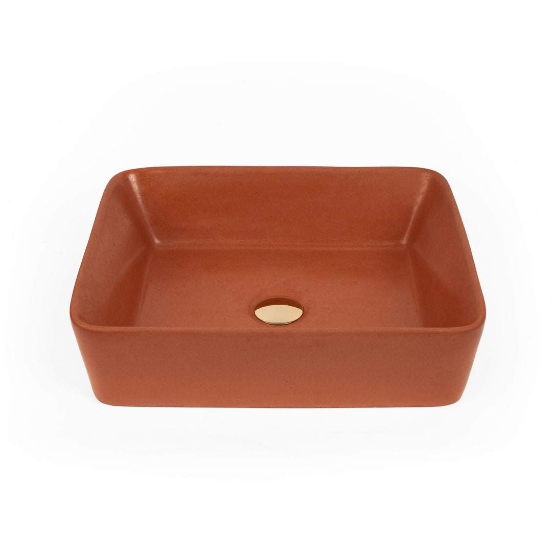 Concrete Vessel Sink, Handmade, Rectangle Design, Sleek and Modern ...