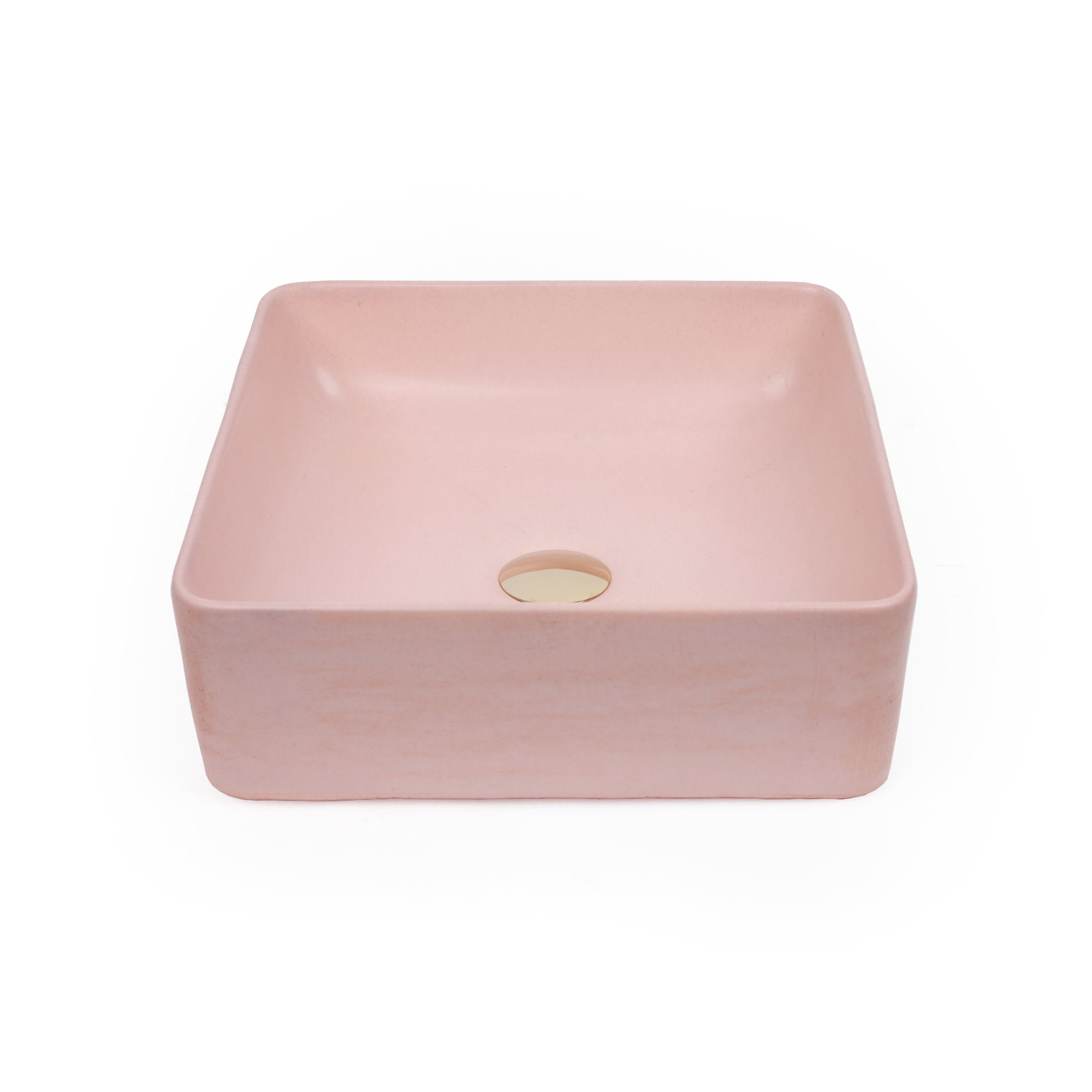 Concrete Vessel Sink Handmade Pink Square Design Sleek and - Etsy