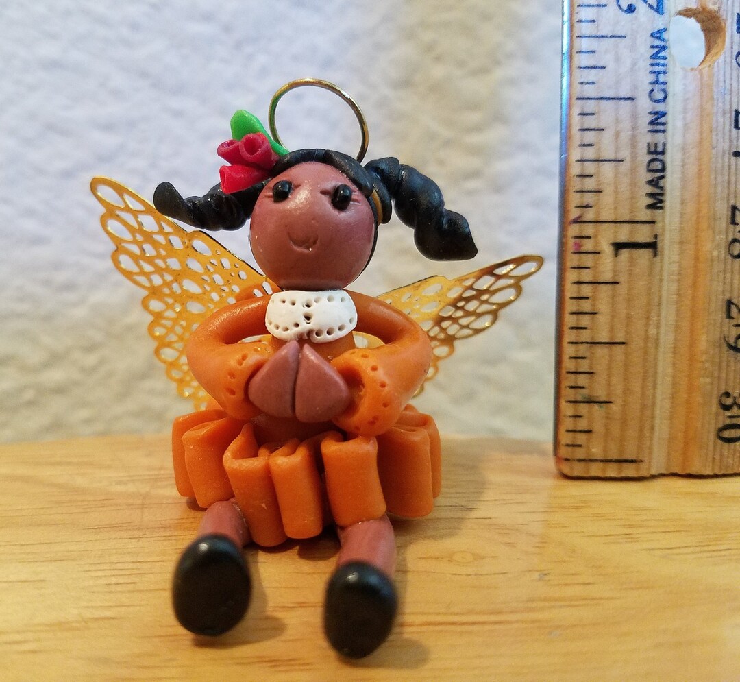 Miniature Polymer Clay Handmade Angel Ornament - Etsy