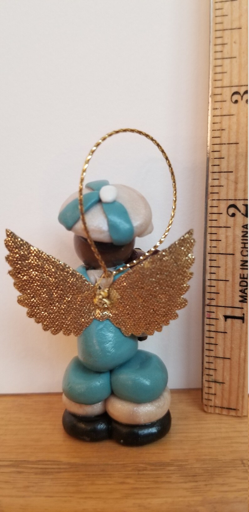 Miniature Polymer Clay Angel Boy Ornament With Teddy Bear - Etsy