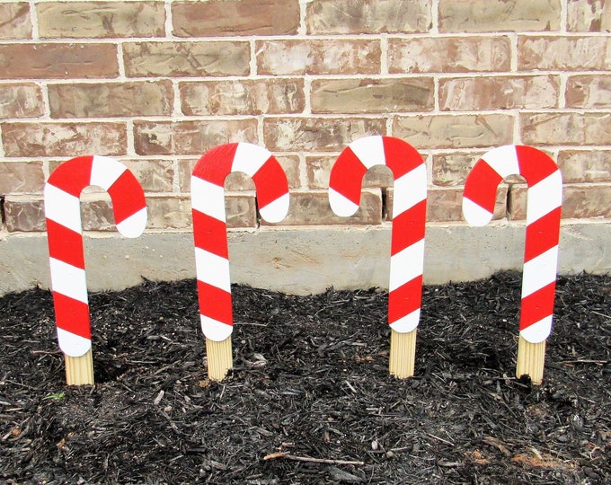 Candy Cane Yard Art, Wooden Candy Canes, Christmas Yard Art, Christmas ...