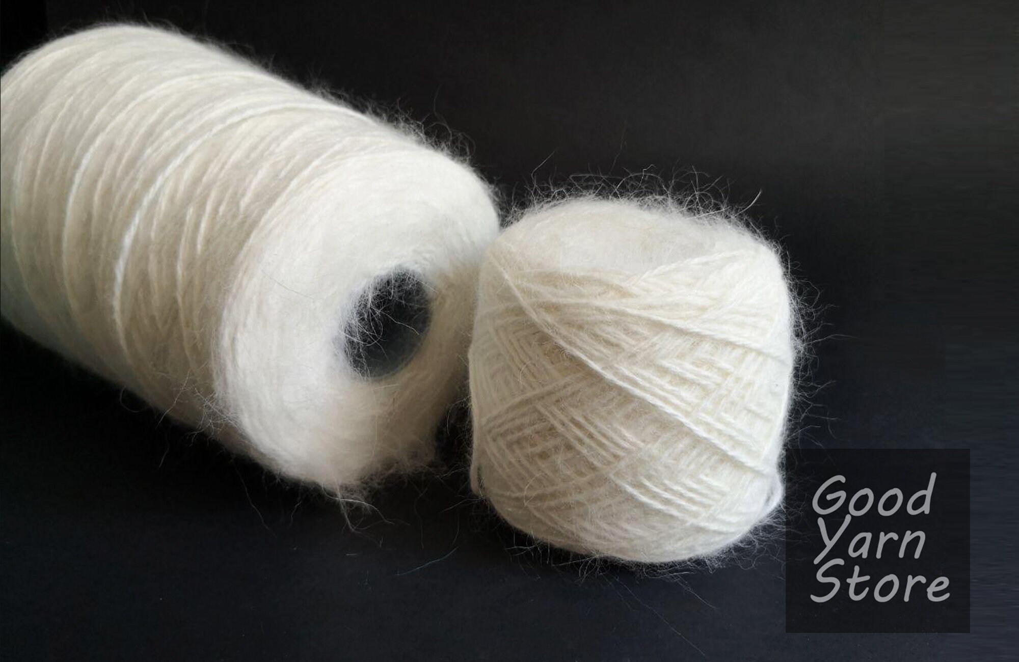 Angora White, Fluff Yarn, Hand Knitting, Rabbit Angora, 425 Meters 100g ...