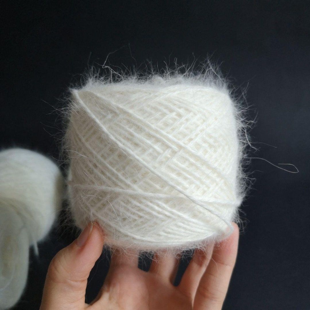 Angora Yarn 100 Gran, White Angora Yarn, Rabbit Yarn - Etsy