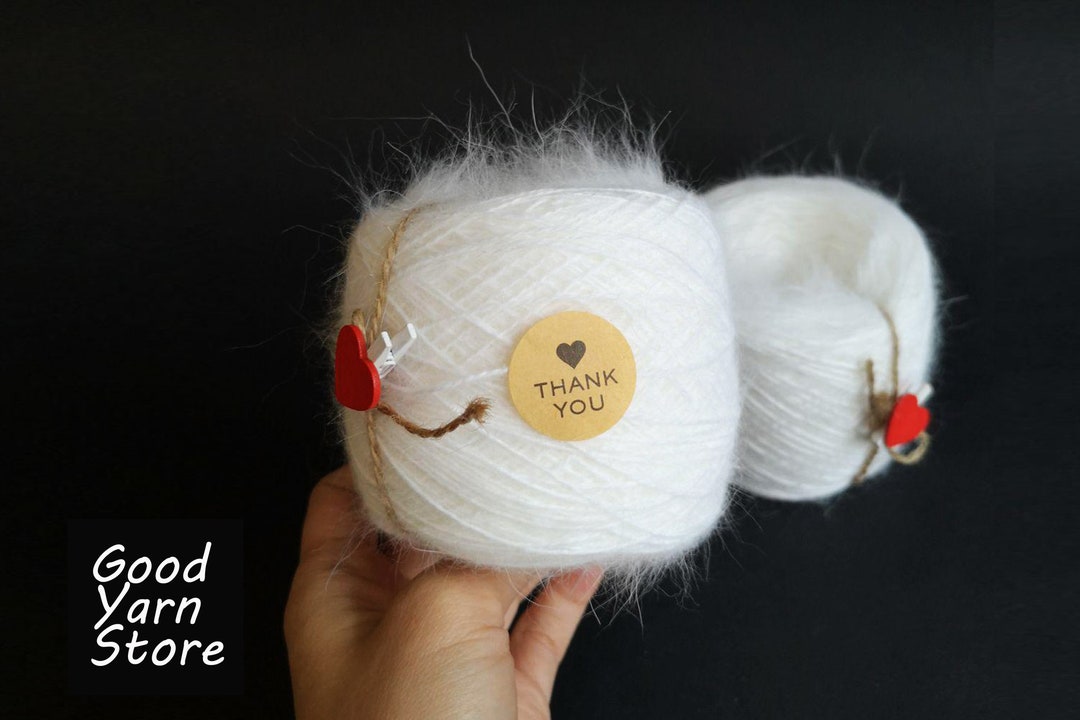 Angora Yarn, White Angora Yarn, 50g Skein 350 Meter - Etsy