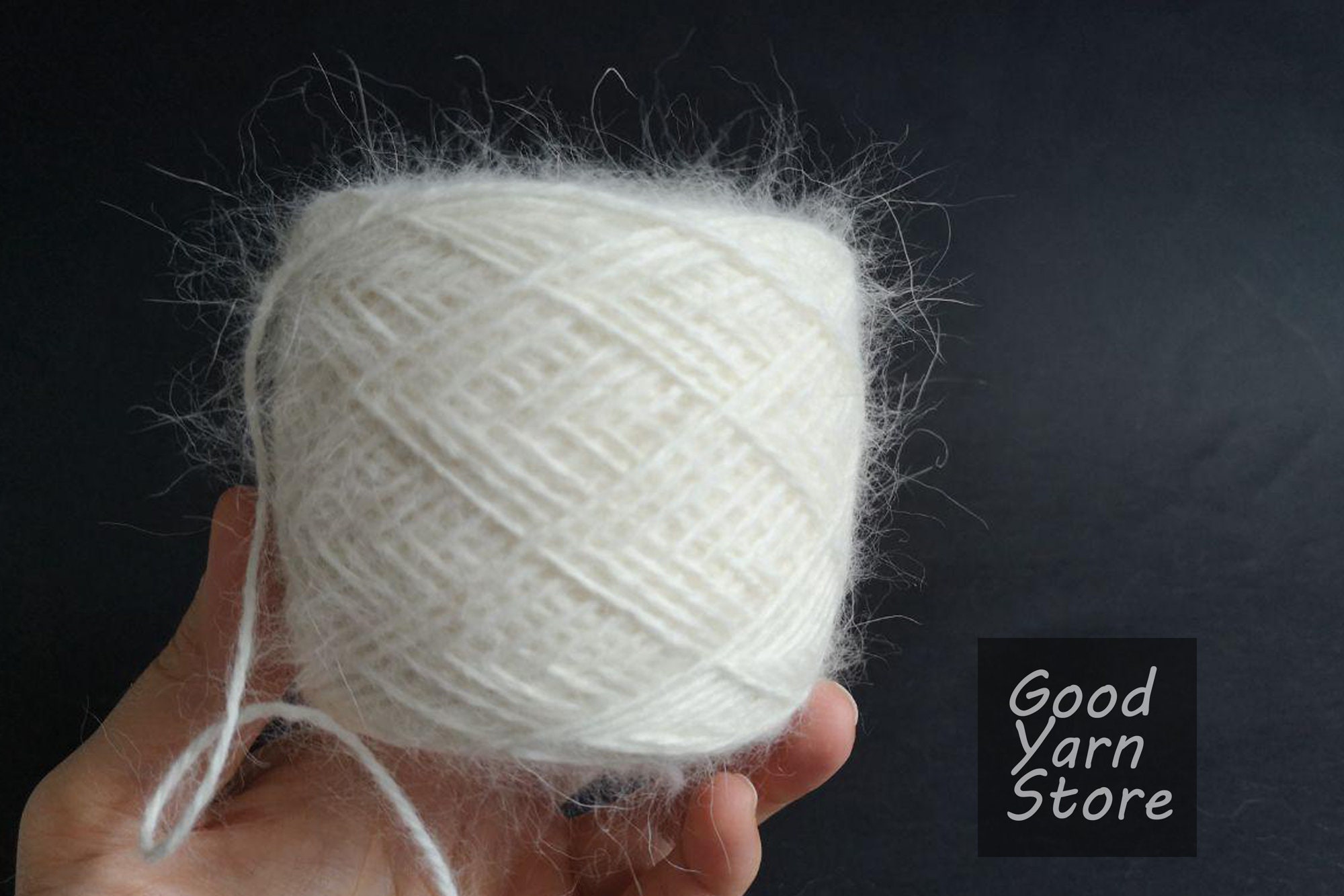 Angora White Fluff Yarn Hand Knitting Rabbit Angora 300 | Etsy