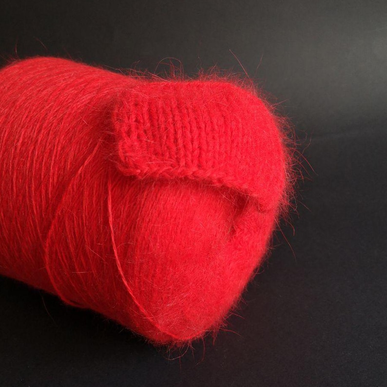 Red Angora Yarn Angora Yarn Hand Knitting Yarn 50 G - Etsy