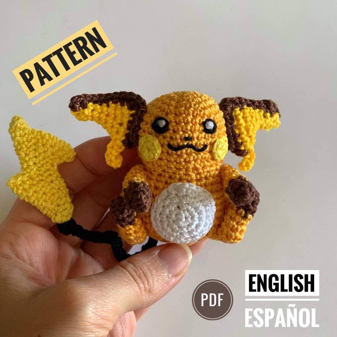 Raichu Crochet Pattern Amigurumi Pdf. - Etsy