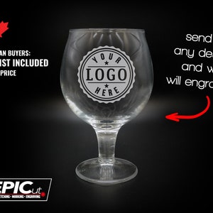 Custom 13 Oz Large Brandy Snifter Glass - Etched Logo Glassware ...