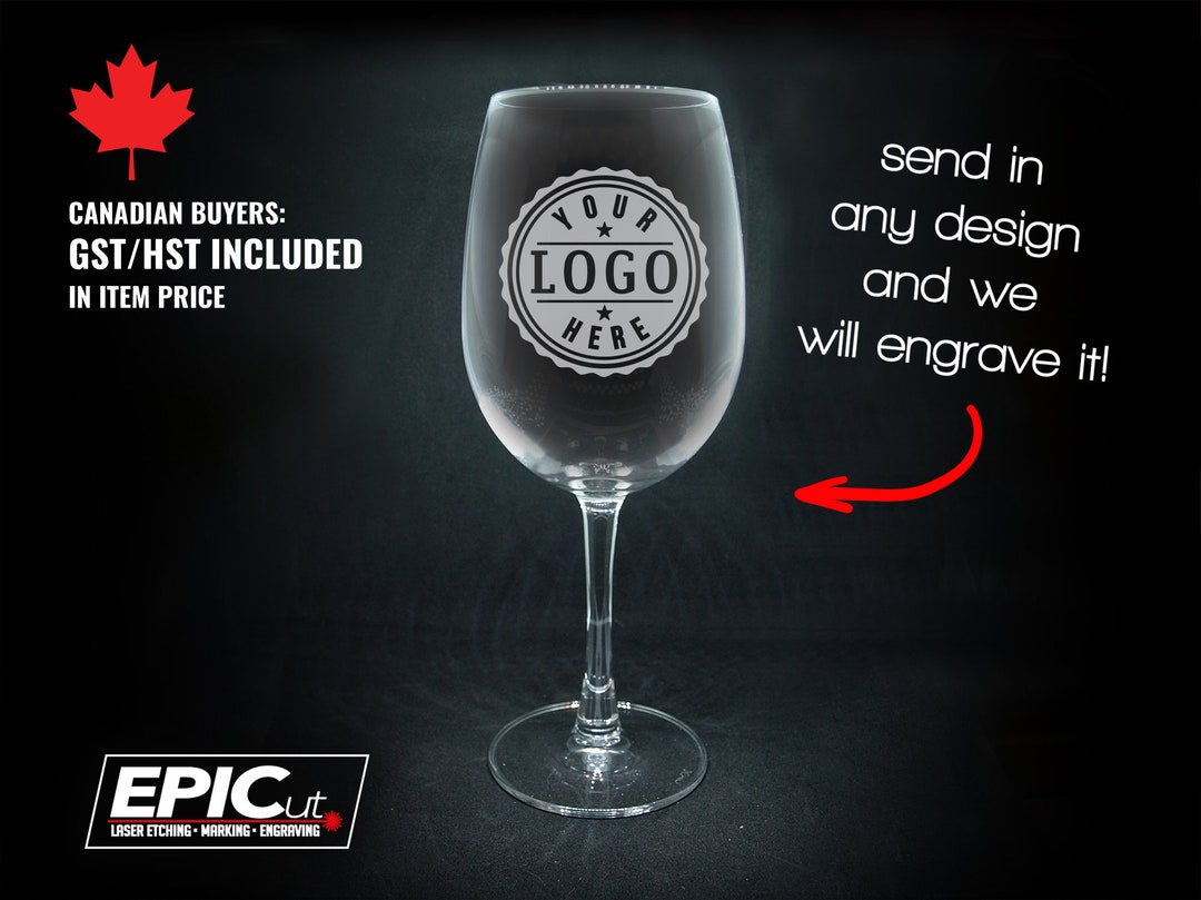 Custom Etched 19.5 Oz Wine Glass: Personalized Logo Glassware - Etsy