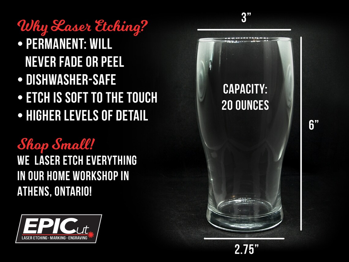 Custom Engraved Tulip Pint Glass Etched Glassware / Craft - Etsy