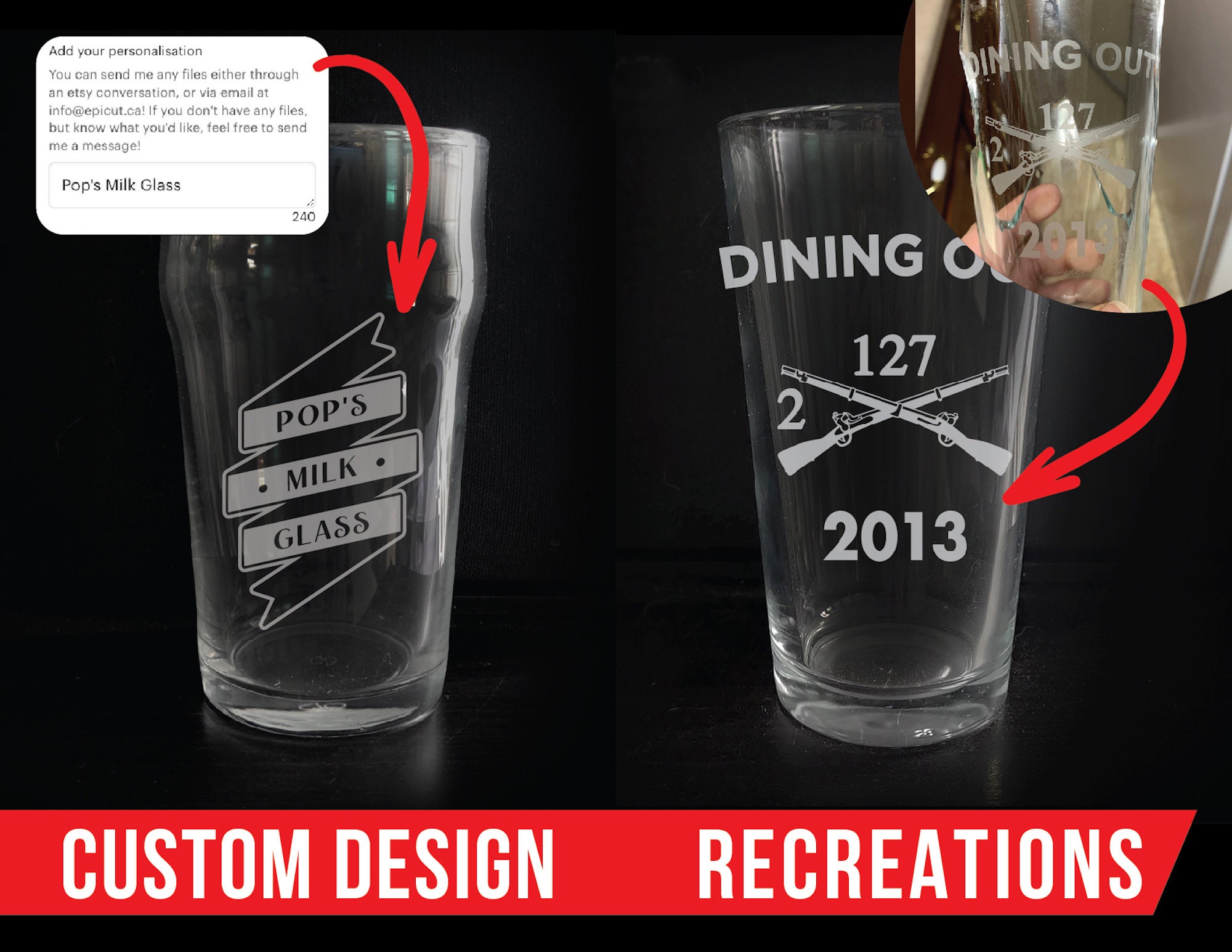 Custom Shot Glass Engraved Logo Glassware / Personalized - Etsy