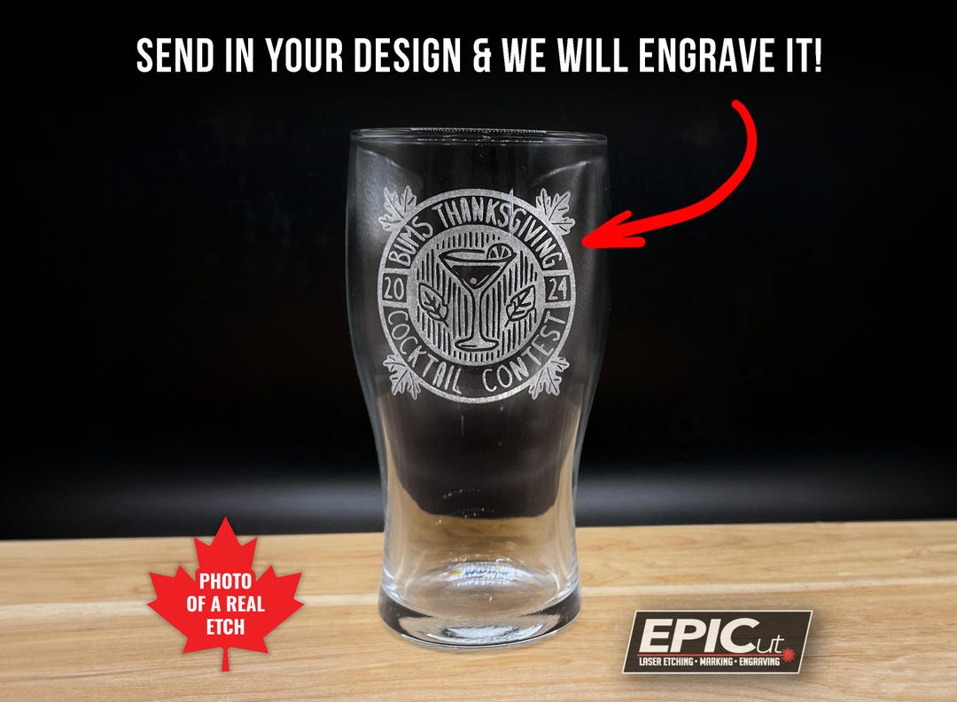 Custom Engraved Tulip Pint Glass - Etched Glassware / Craft Beer Glass ...