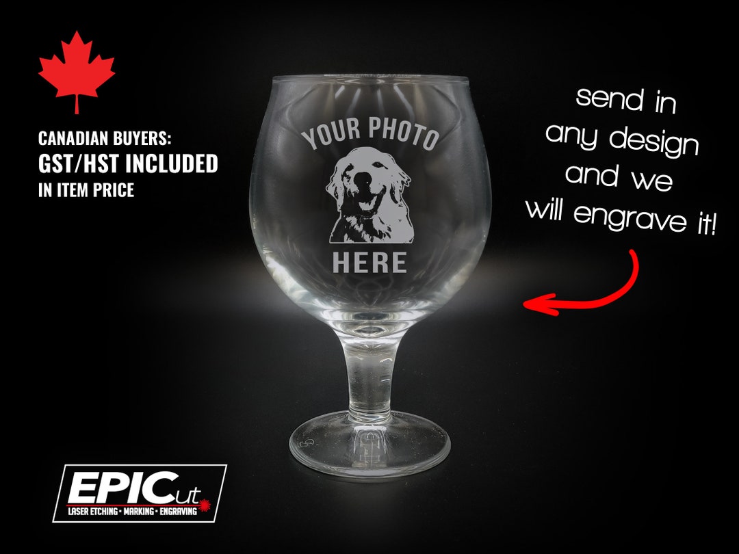 Etched Photo Brandy Snifter Glass – Personalized Stemmed Barware, 13 Oz ...