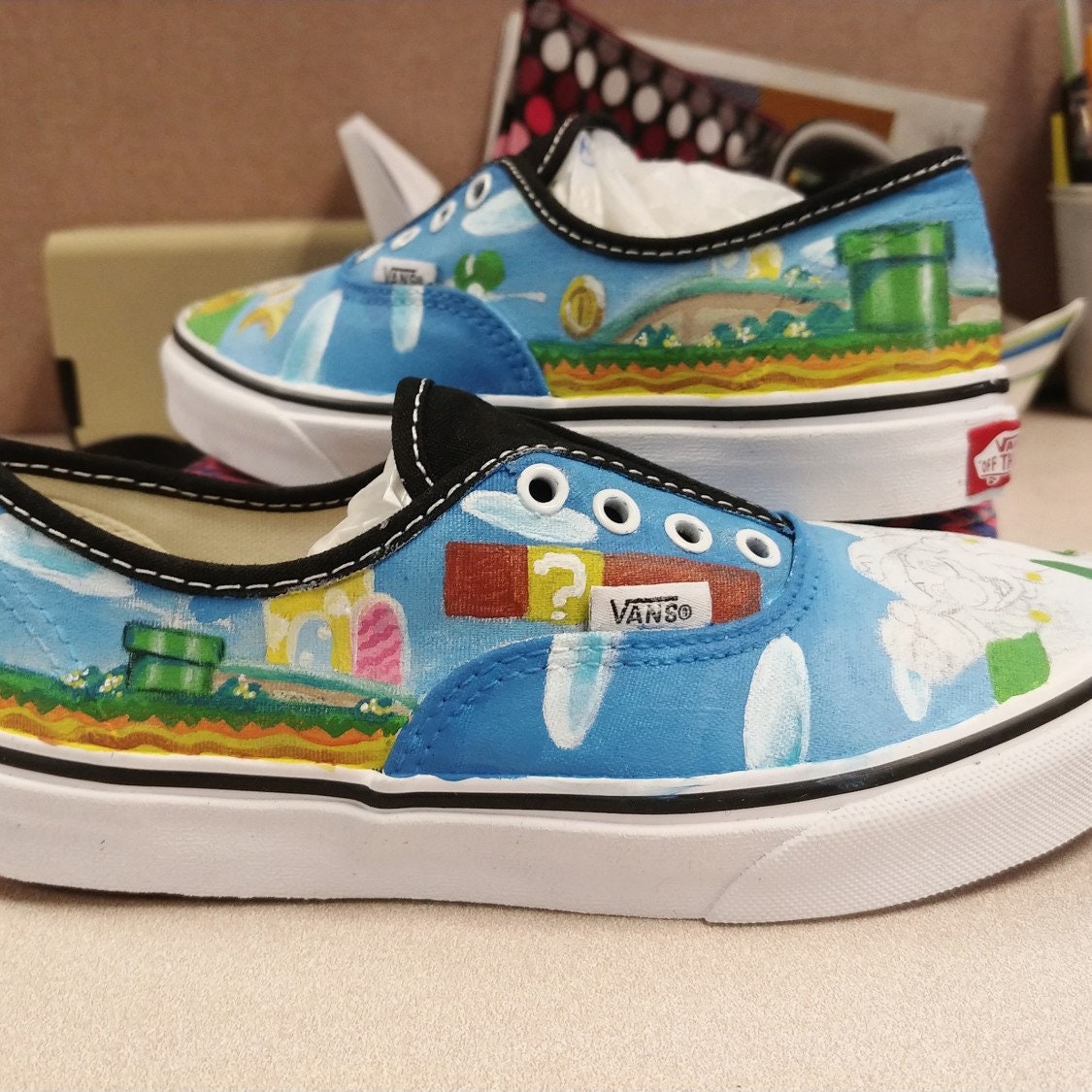 Mario Brothers and Bowser Vans Painted Shoes | Etsy Australia