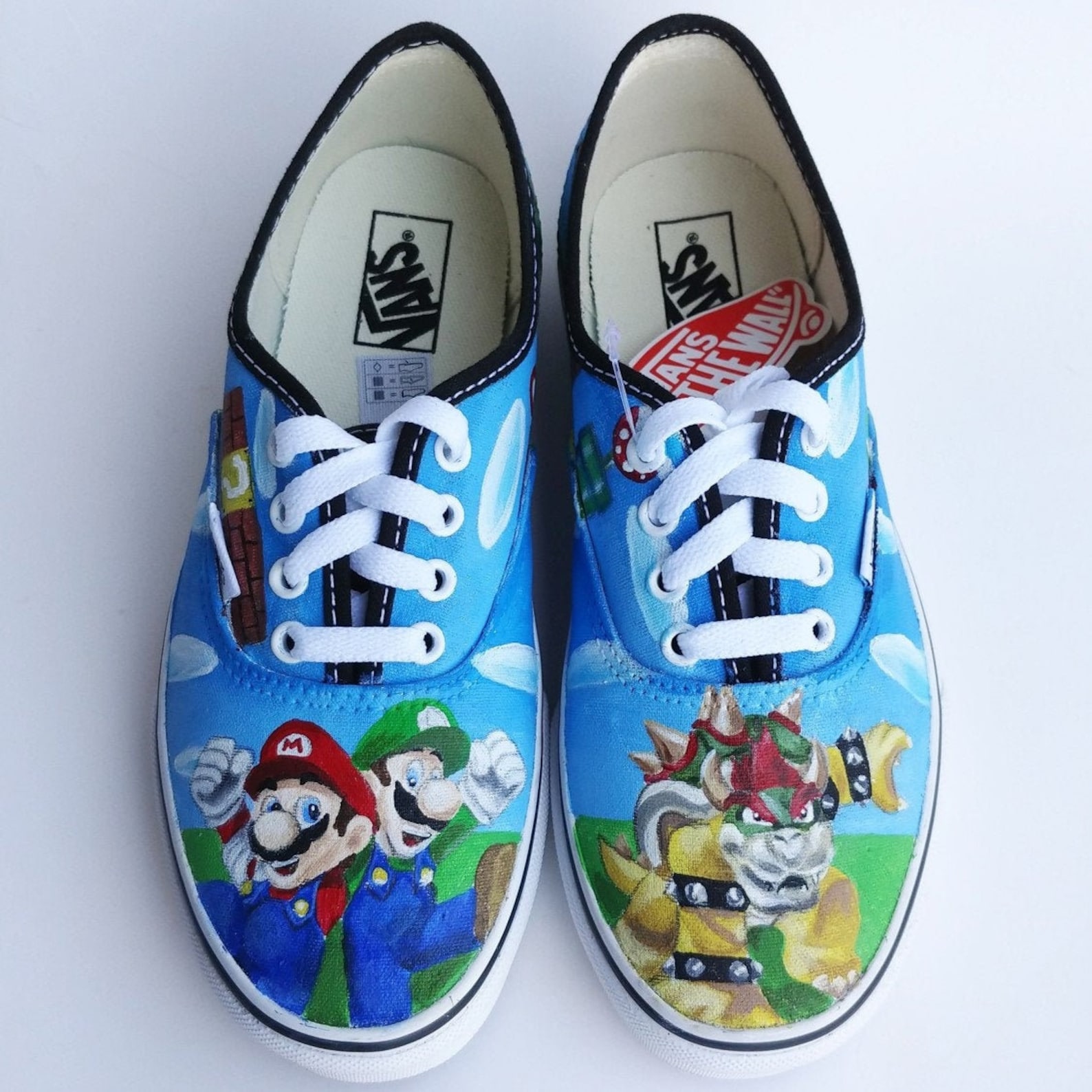 Mario Brothers and Bowser Vans Painted Shoes - Etsy