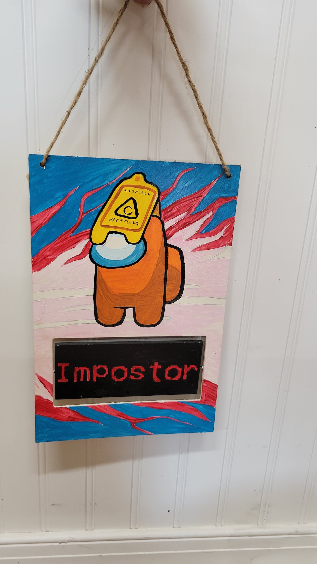 Among US Hand Painted Wooden Sign That Spins - Etsy