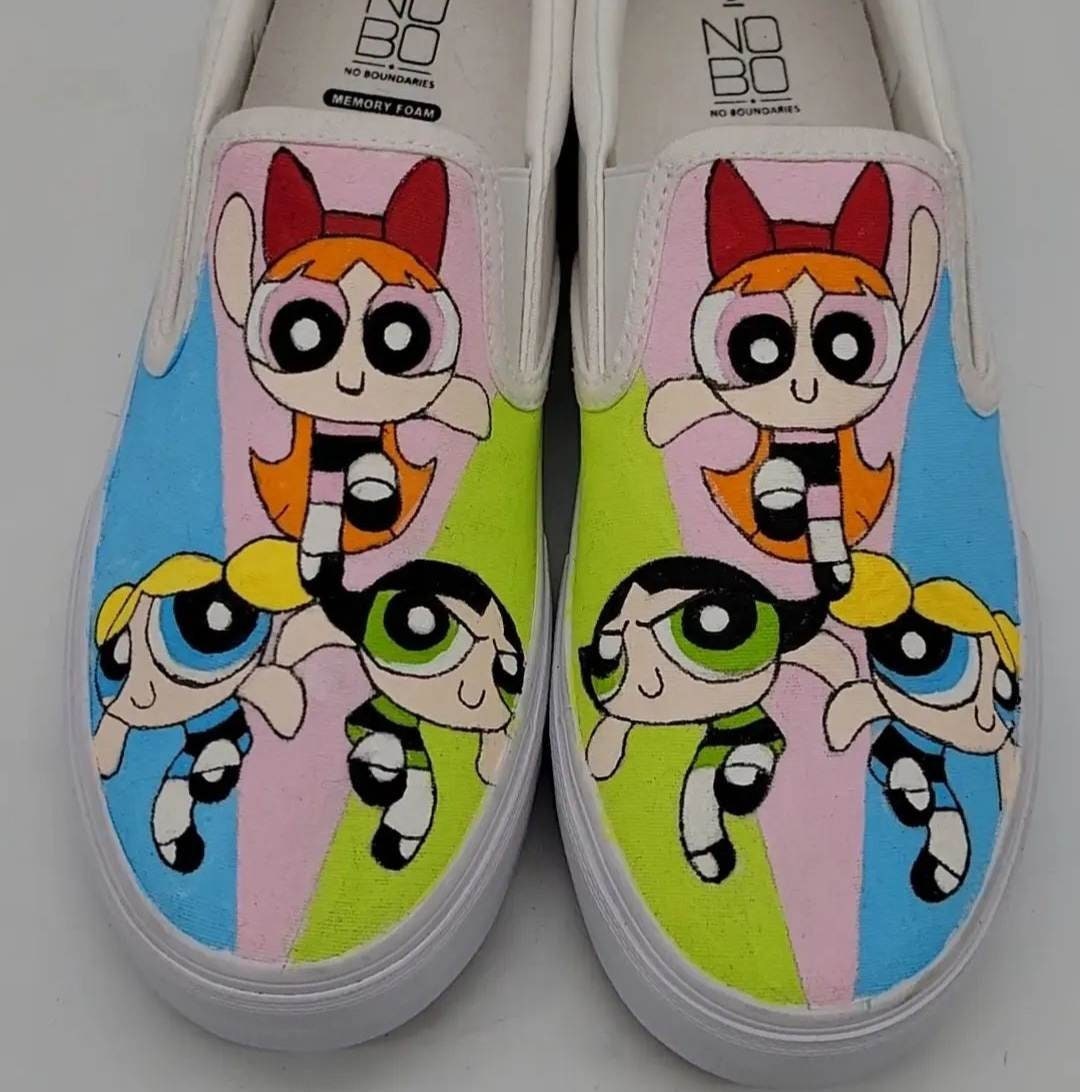 Custom Hand Painted Powerpuff Girl Shoes - Etsy