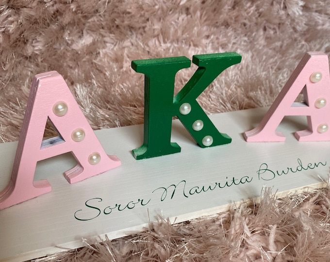 AKA | Inspired | Personalized | Wood | Plaque | Desk Sign | Line Gift ...
