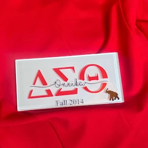 Personalized Delta Sigma Sorority Glass Name Plaque 4"x8": Crossing ...