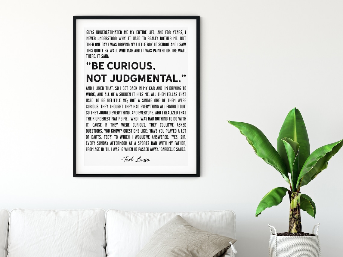 Ted Lasso Poster Quote Print Printable Wall Art Digital Etsy