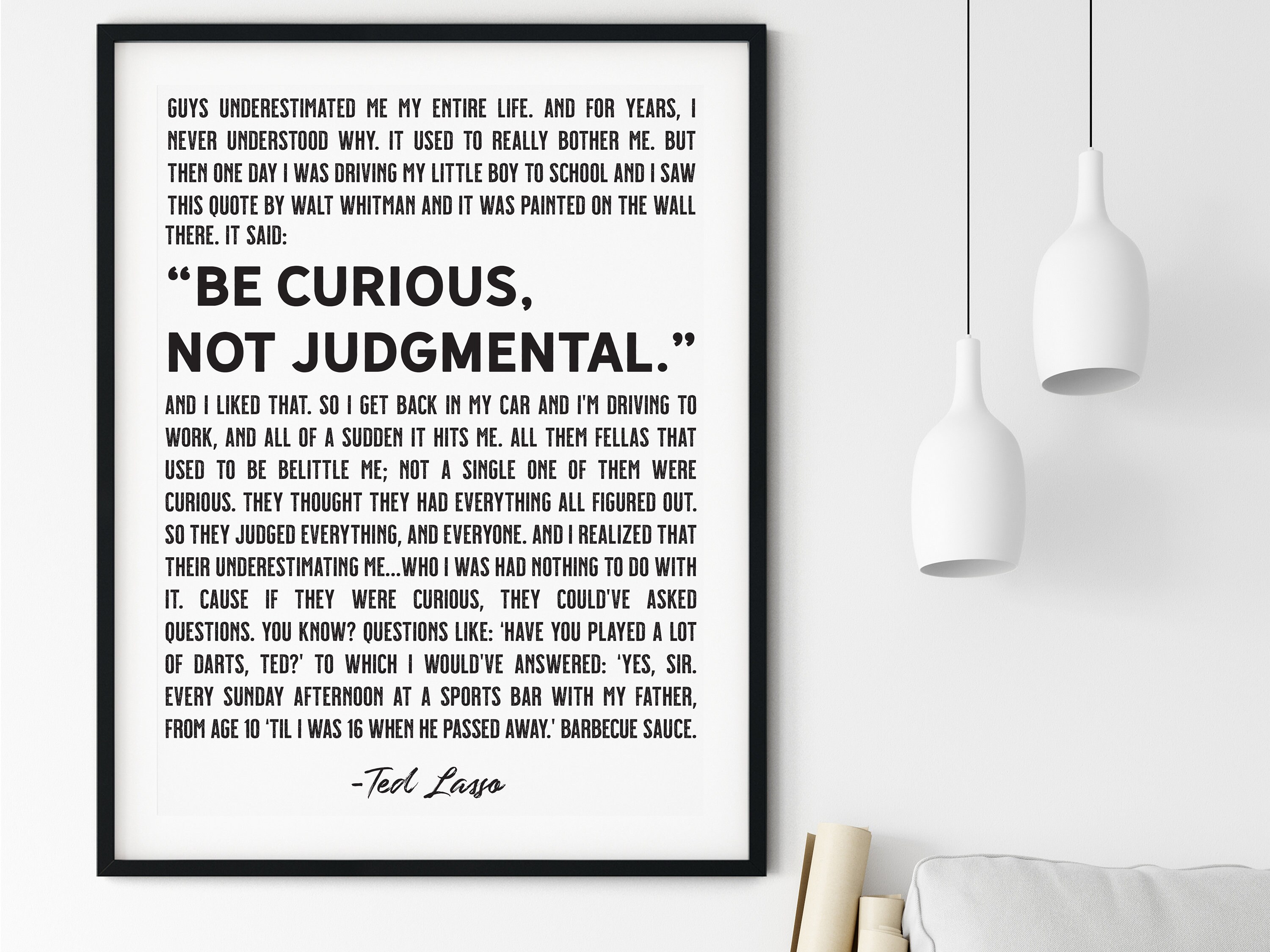 Ted Lasso Poster Quote Print Printable Wall Art Digital Etsy