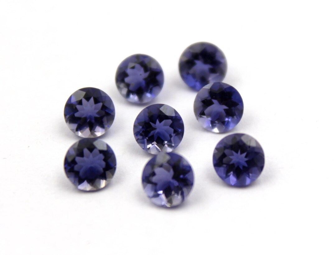 Iolite Faceted 6x6 Round Shape Calibrated Gemstones - Loose Gemstones ...