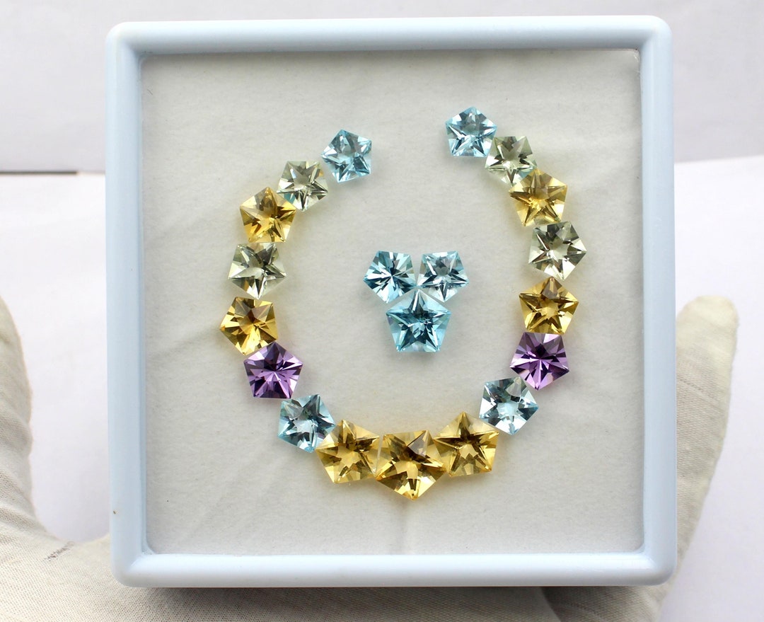Multi Color Pentagon Cut Shape Layout for Jewelry Loose Gemstones, Semi ...