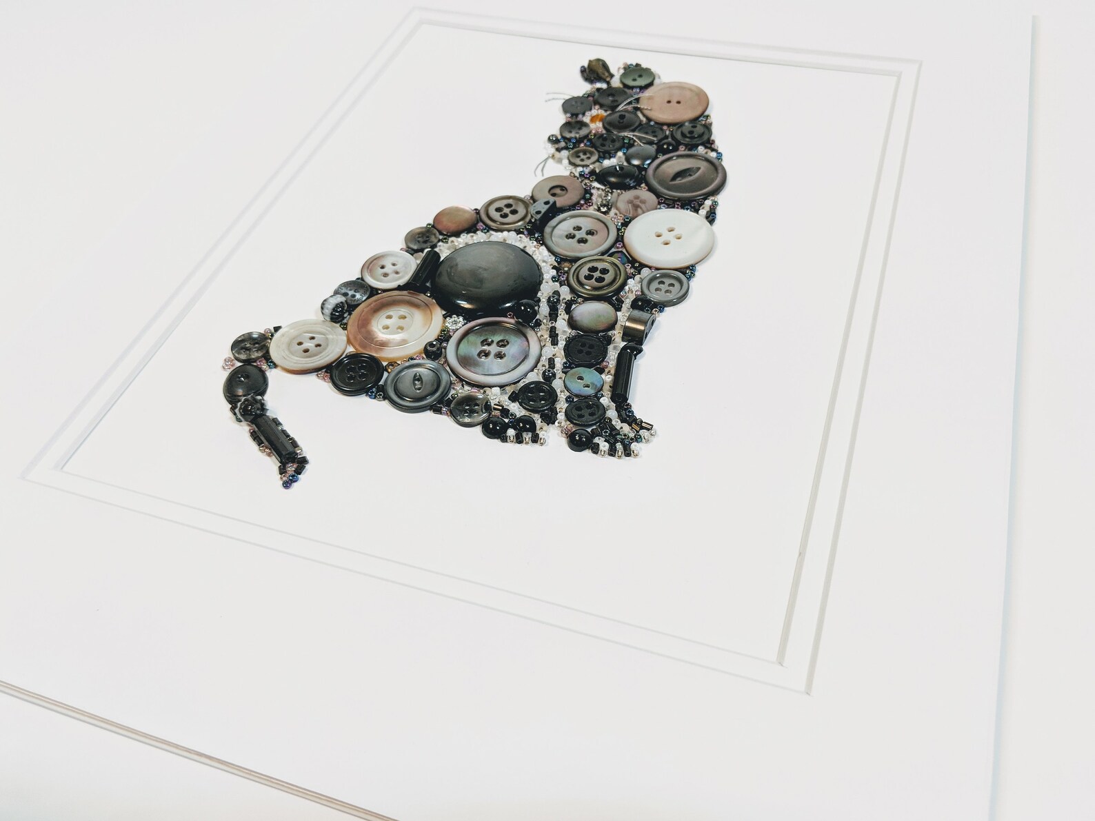 Cat Button Art with Tiger Eye Gem | Etsy