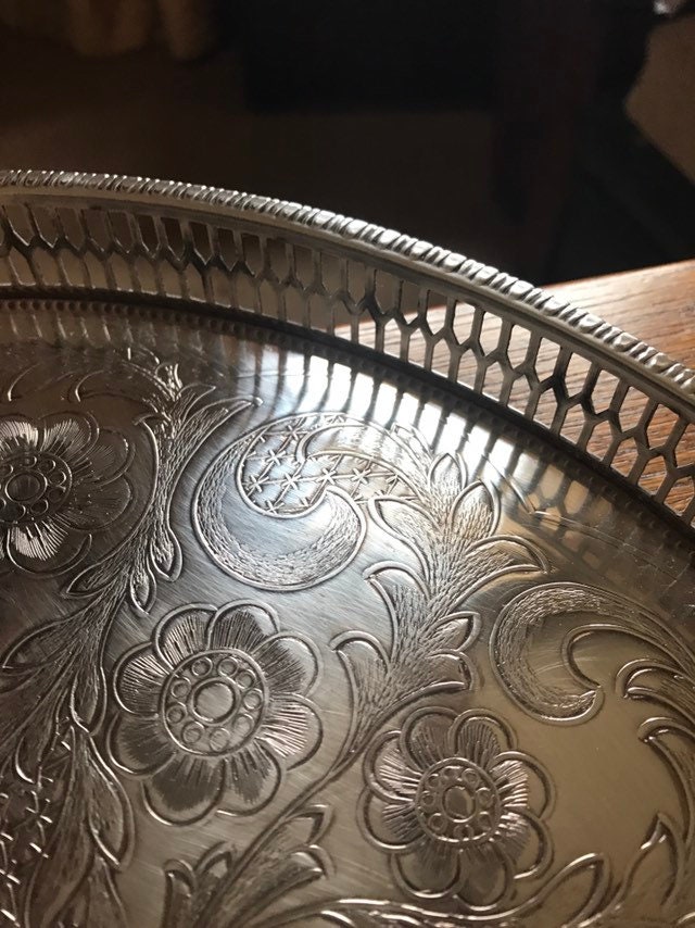 Vintage Viners Silver Plated Tray - Etsy