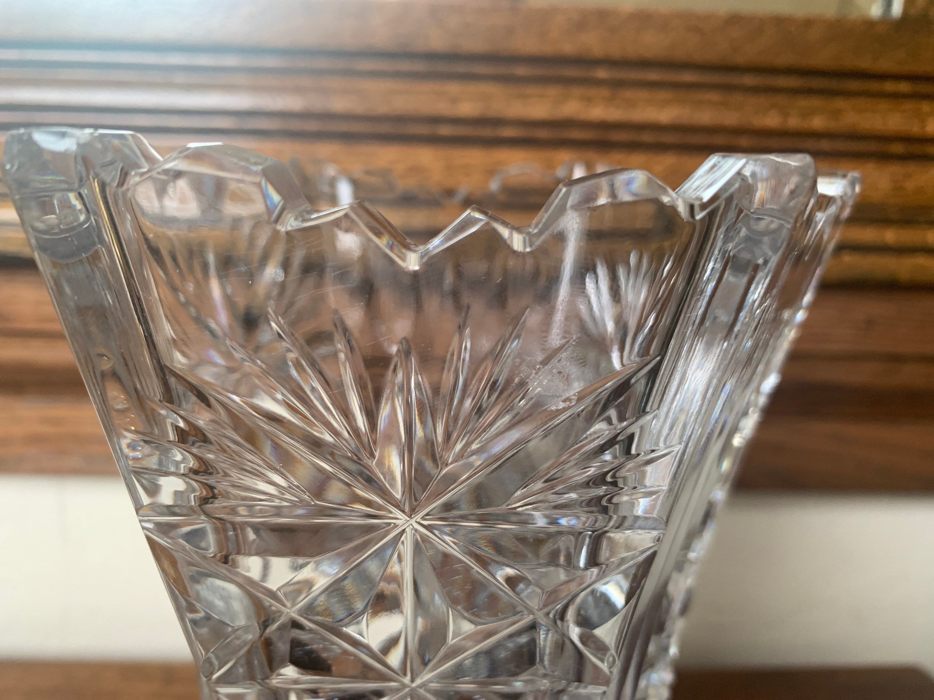 Vintage Heavy Deep Cut Crystal Vase Crystal Flower Holder | Etsy