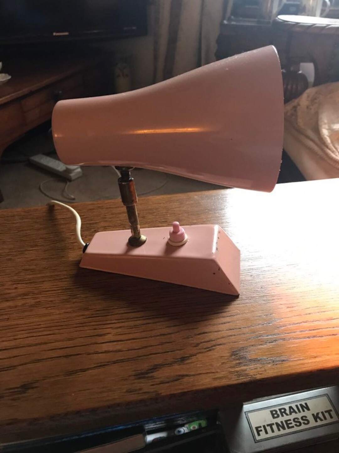 Vintage 1950s Wall Light, MCM Pink Metal Wall Light, Vintage Pink Metal ...