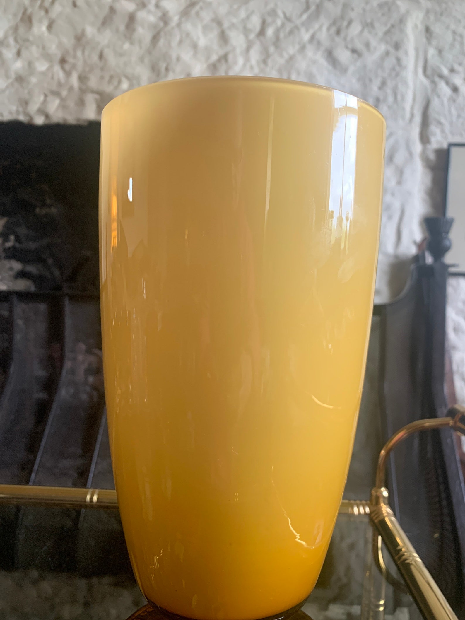 Vintage MCM Art Glass Vase MCM Mustard Footed Glass Vase - Etsy