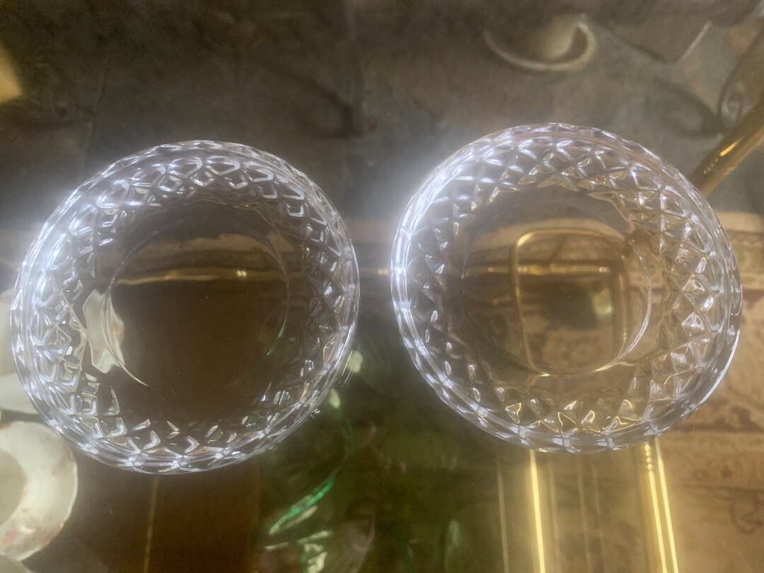 Vintage Cut Crystal Glass Wine Coasters, Crystal Wine Coasters, Vintage ...