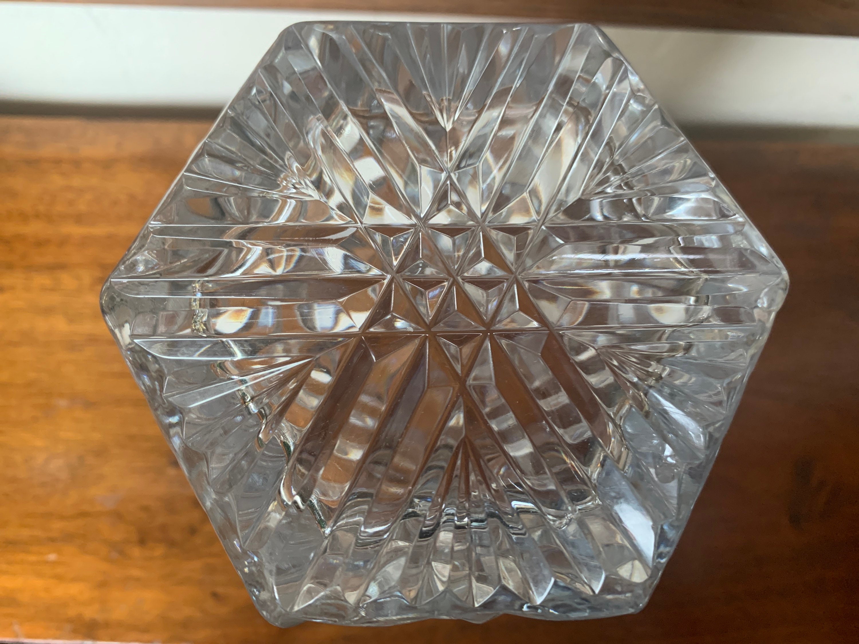 Vintage Heavy Deep Cut Crystal Vase Crystal Flower Holder | Etsy