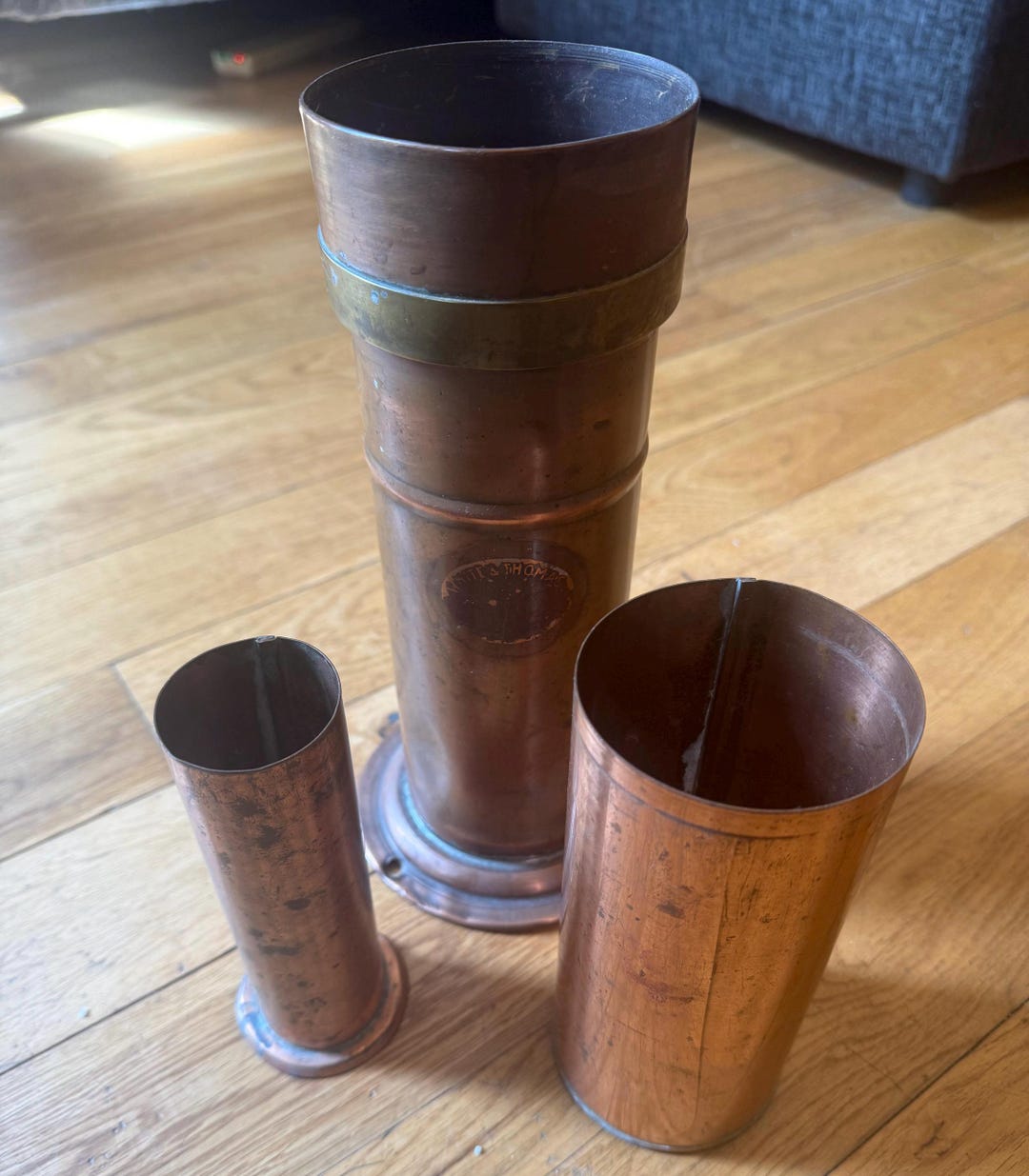 WWI Trench Art Shell Casing Storage Canister – Antique Copper Artillery ...