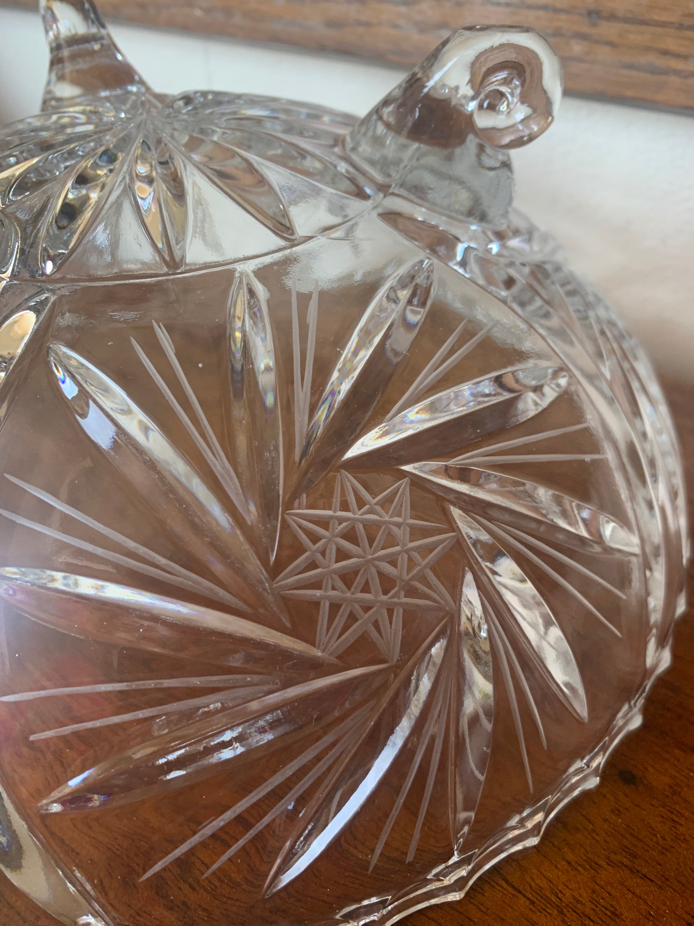 Vintage Deep Cut Crystal Footed Bowl Vintage Crystal Pinwheel | Etsy