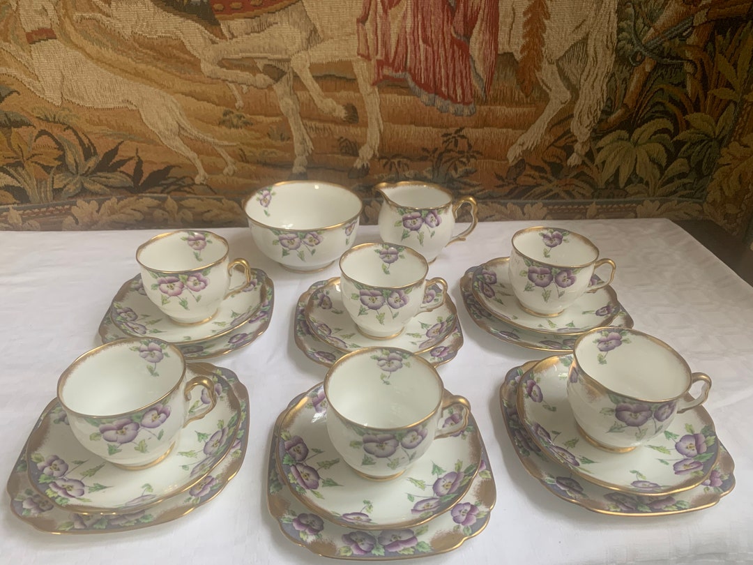 Vintage Royal Albert Crown China Pansy, Vintage Royal Albert 20 Piece ...