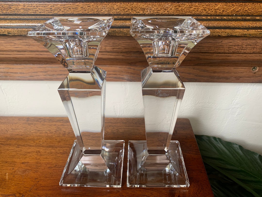 Vintage Crystal Candlesticks, Vintage Crystal Candle Holders, Xavier ...