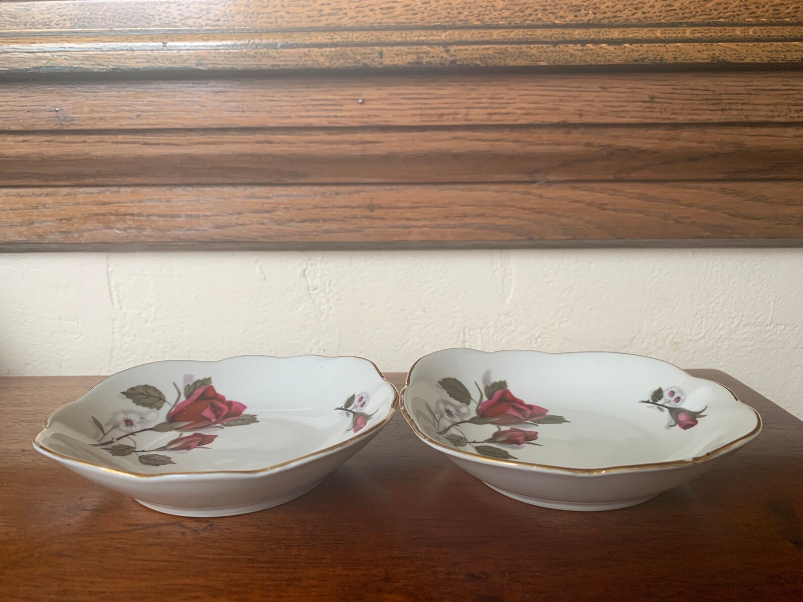Vintage Pair MCM China Rose Pattern Trinket Dishes, Butter Pats - Etsy UK