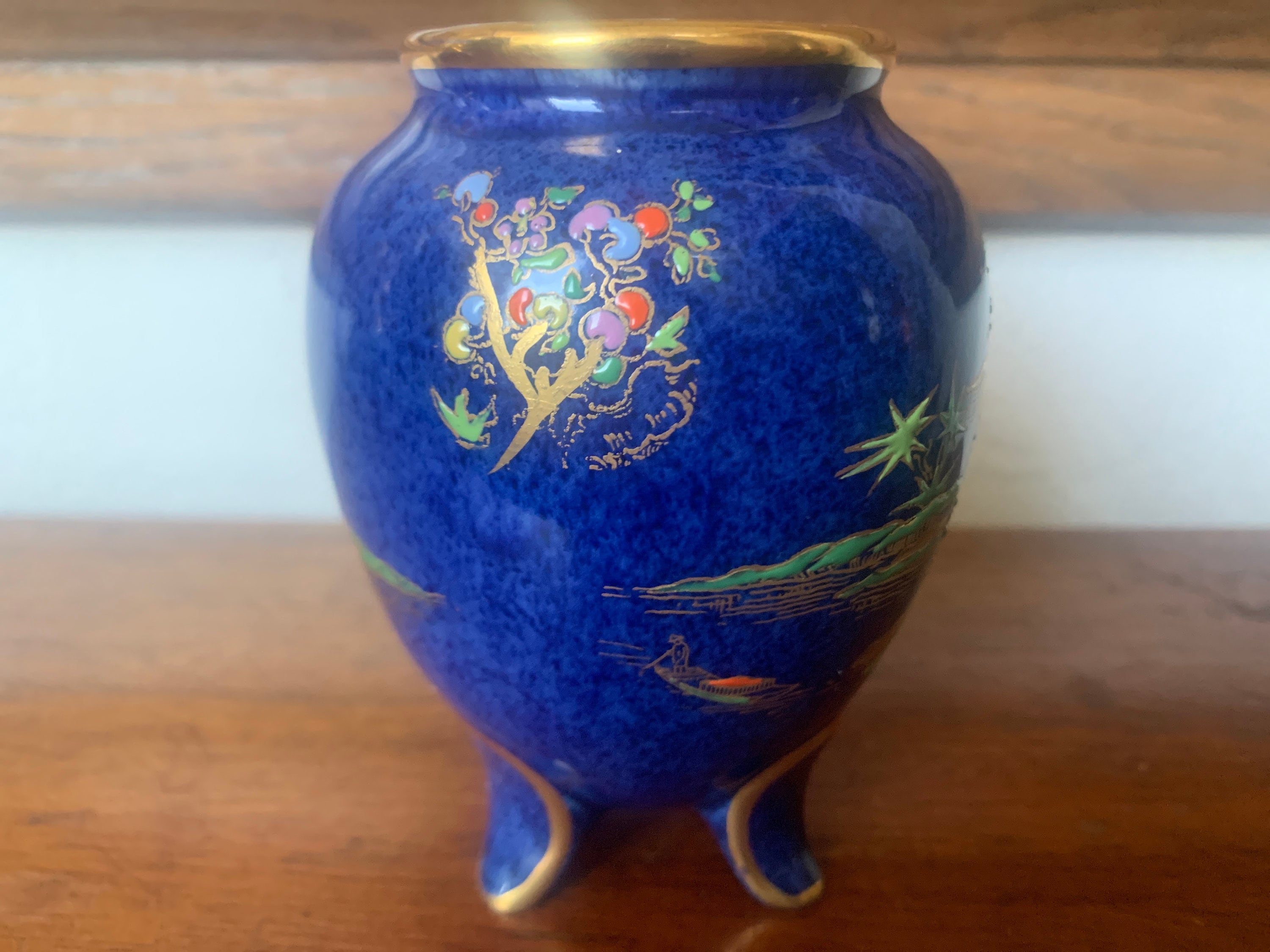 Antique Carlton Ware Bleu Chinoiserie Vase, Carlton Ware Blue Pagoda ...