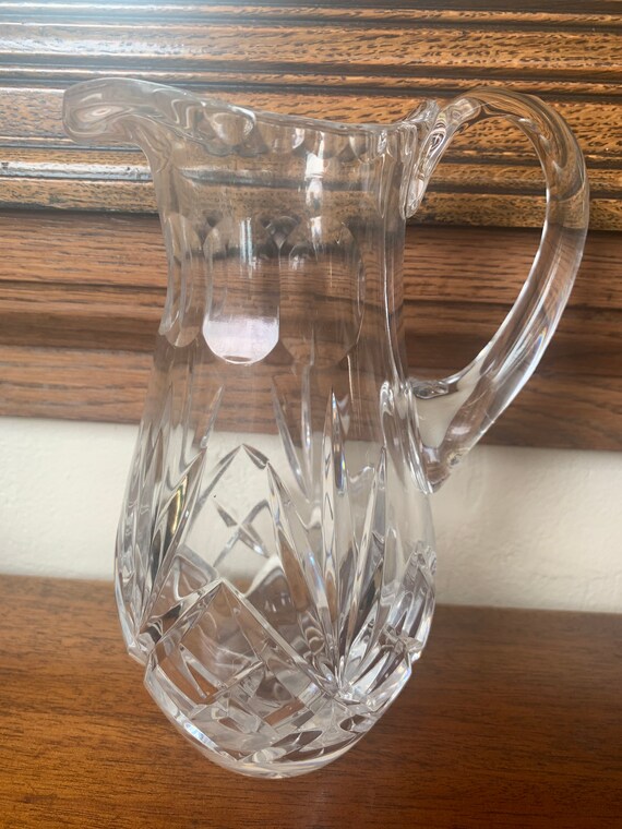 Vintage Deep Cut Crystal Jug Deep Cut Crystal Ewer Crystal - Etsy